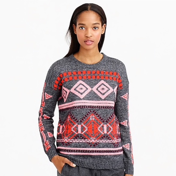 J. Crew | Sweaters | J Crew Abstract Fair Isle Sweater | Poshmark